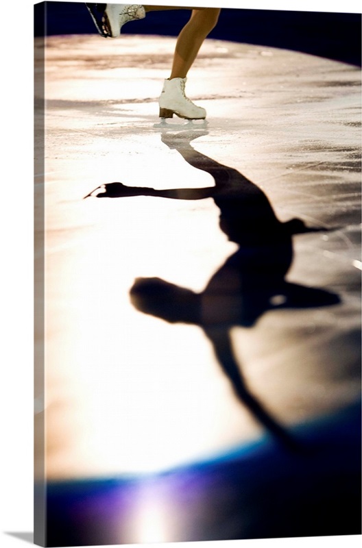 Shadow of female figure skater in action | Great Big Canvas