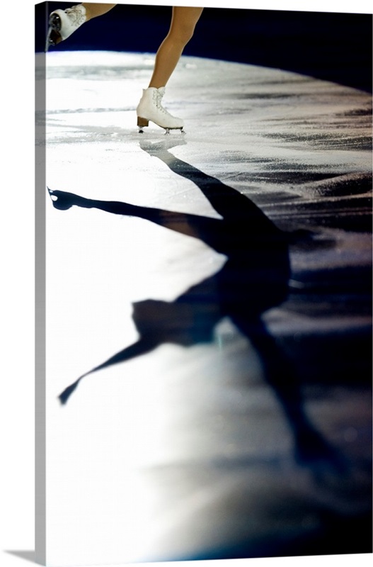 Shadow of female figure skater in action | Great Big Canvas