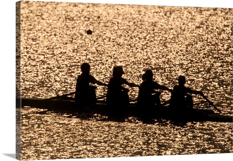 Silhouette of women's fours rowing team | Great Big Canvas