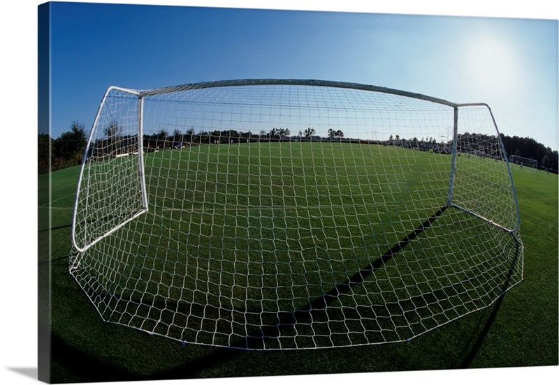 View of soccer field through goal | Great Big Canvas