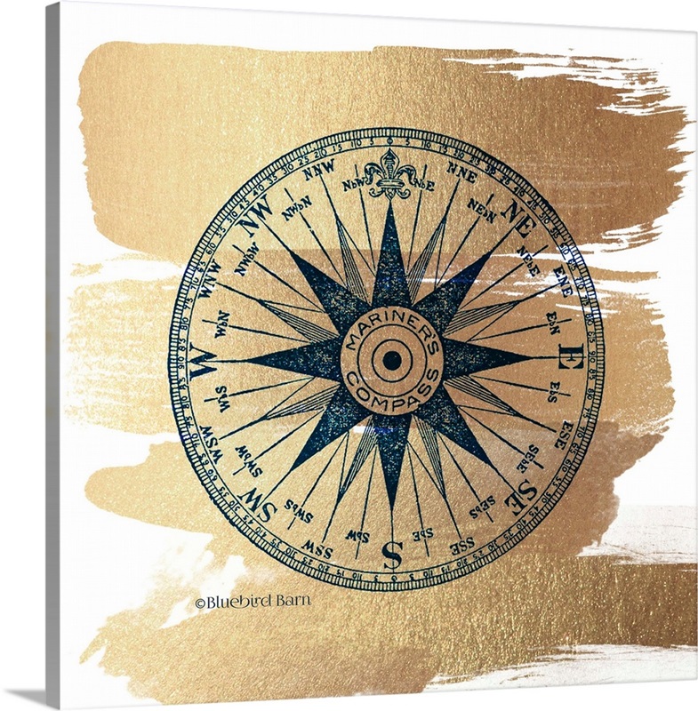 Brushed Gold Compass Rose | Great Big Canvas