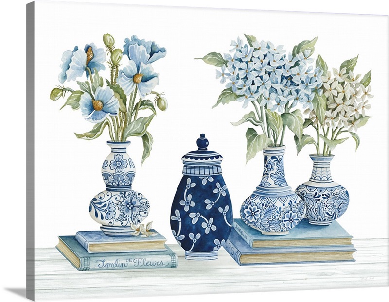Delft Blue Floral I | Great Big Canvas
