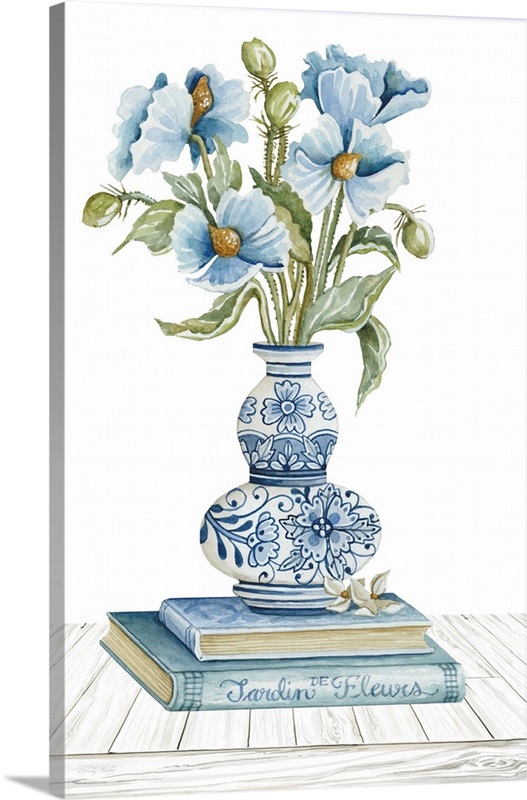 Delft Blue Floral II | Great Big Canvas
