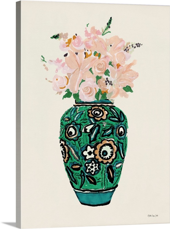 Flower Vase With Pattern II Wall Art, Canvas Prints, Framed Prints ...