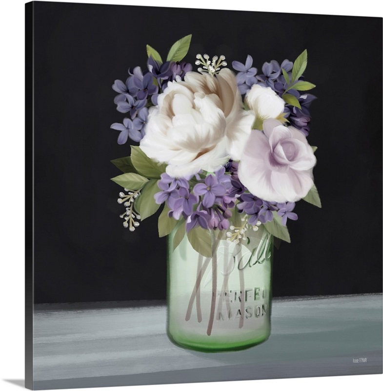 Lilac Mason Jar Floral | Great Big Canvas