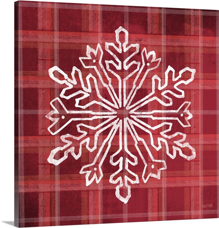 Red Plaid Snowflakes | Great Big Canvas