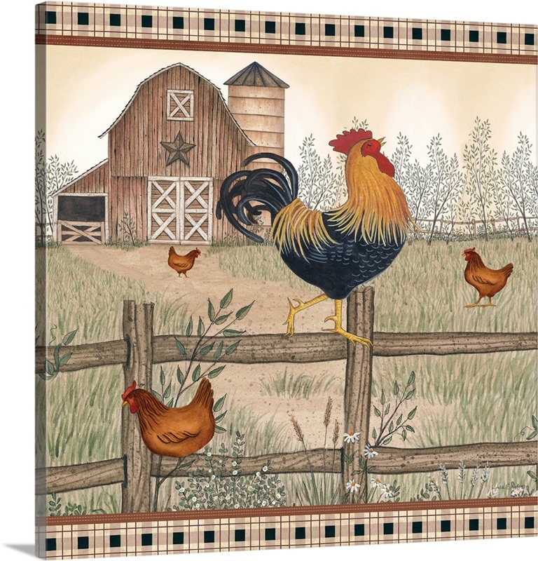 Rustic Farm Rooster | Great Big Canvas
