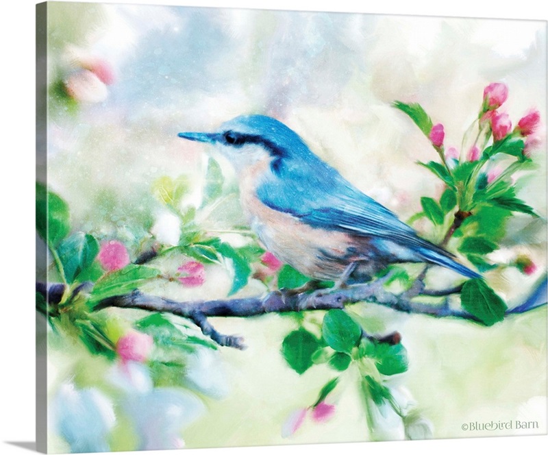 Spring Blue Bird on a Bough | Great Big Canvas