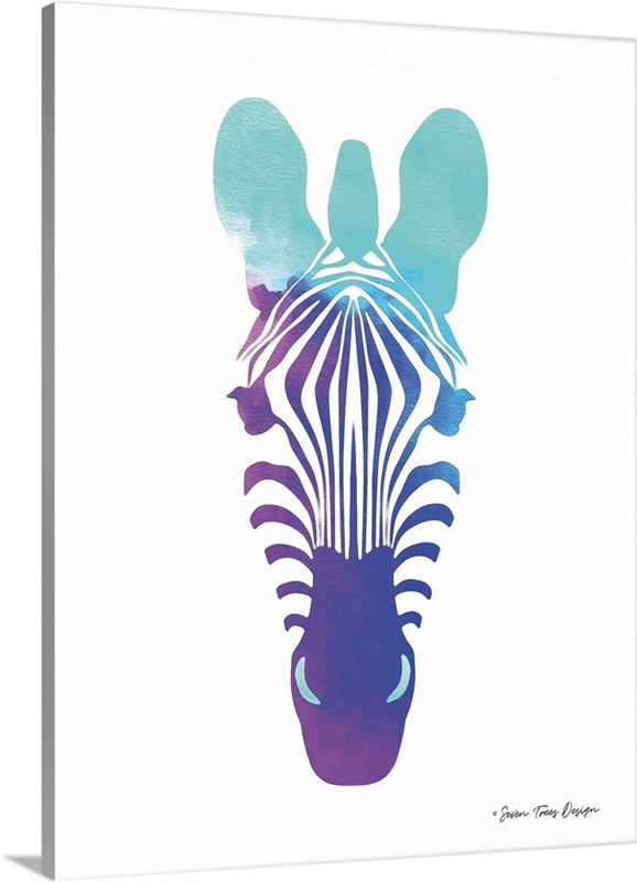 Violet and Teal Zebra | Great Big Canvas