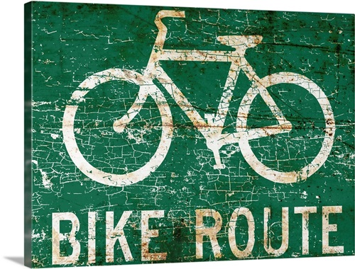 Bike Route Sign | Great Big Canvas