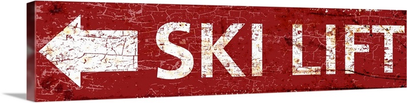 Old and Worn Ski Lift Arrow Sign | Great Big Canvas