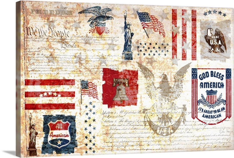 Vintage All American Collage | Great Big Canvas