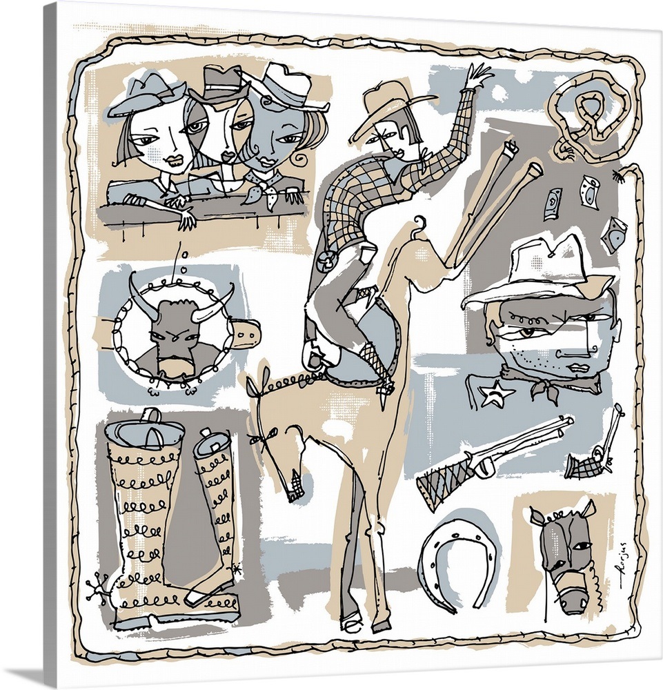 Yee Haw Cowboy Wall Art, Canvas Prints, Framed Prints, Wall Peels ...