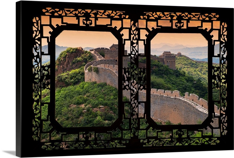 Asian Window, Great Wall of China | Great Big Canvas