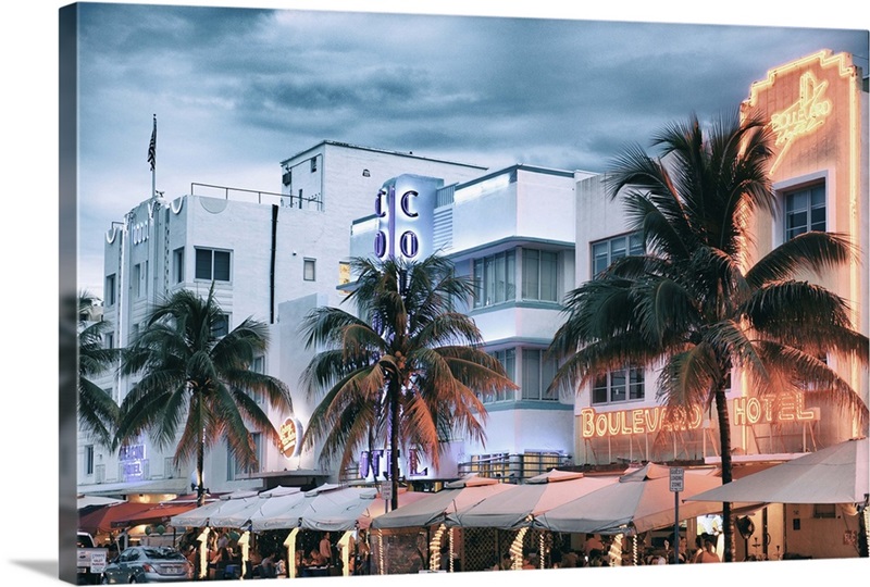 Colorful Ocean Drive, Miami | Great Big Canvas