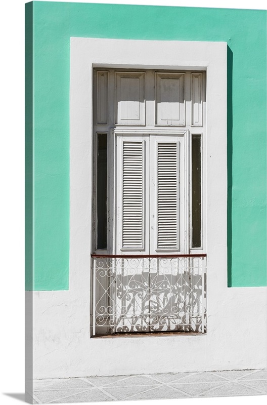 Cuba Fuerte Collection - Cuban Coral Green Window | Great Big Canvas