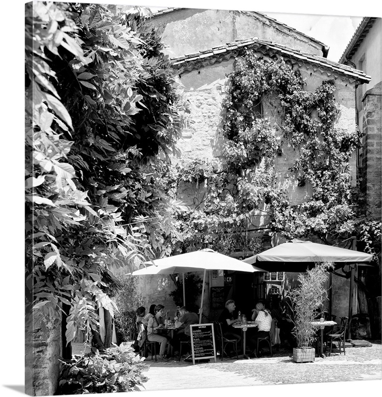 France Provence Square Collection - Provencal Restaurant II B&W | Great ...