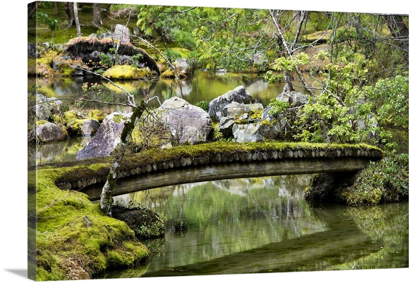 Japan Rising Sun Collection - Moss Bridge Wall Art, Canvas Prints ...