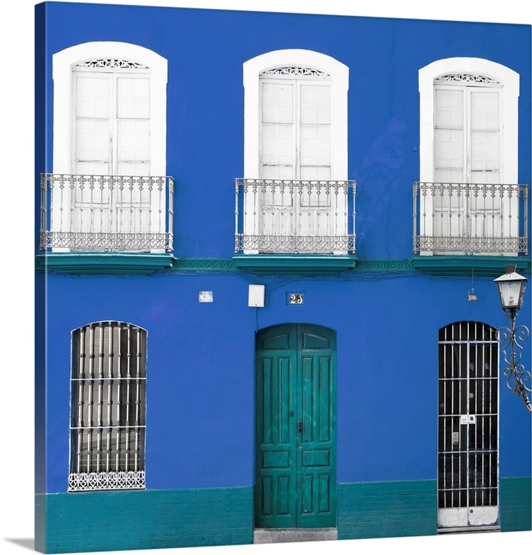 Made in Spain Square Collection - Blue Facade of Traditional Spanish ...