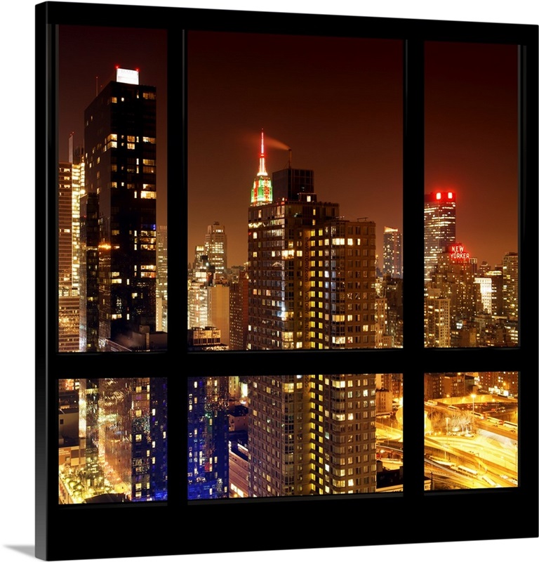 New York view from the window - Manhattan at Night | Great Big Canvas