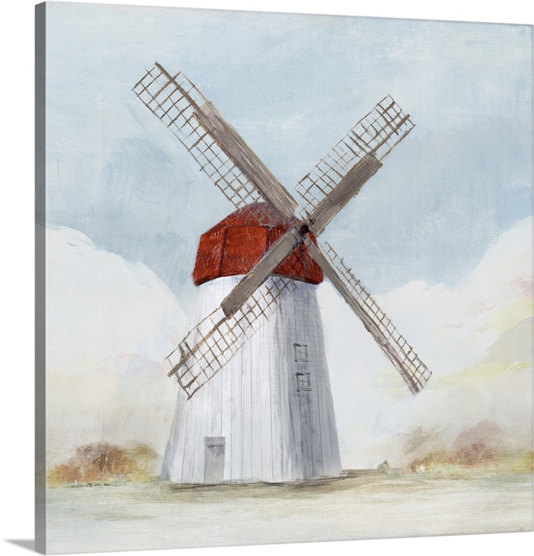 Red Windmill I | Great Big Canvas