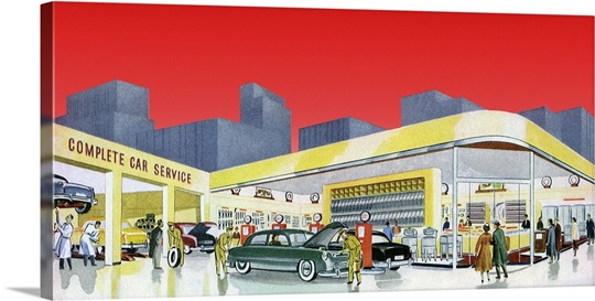 1950s Service Station Wall Art, Canvas Prints, Framed Prints, Wall ...