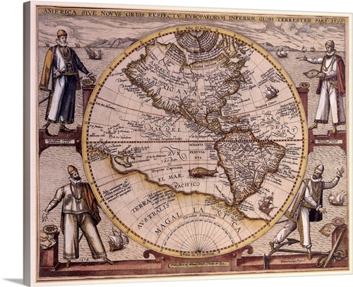 Map of the Americas 1596 | Great Big Canvas