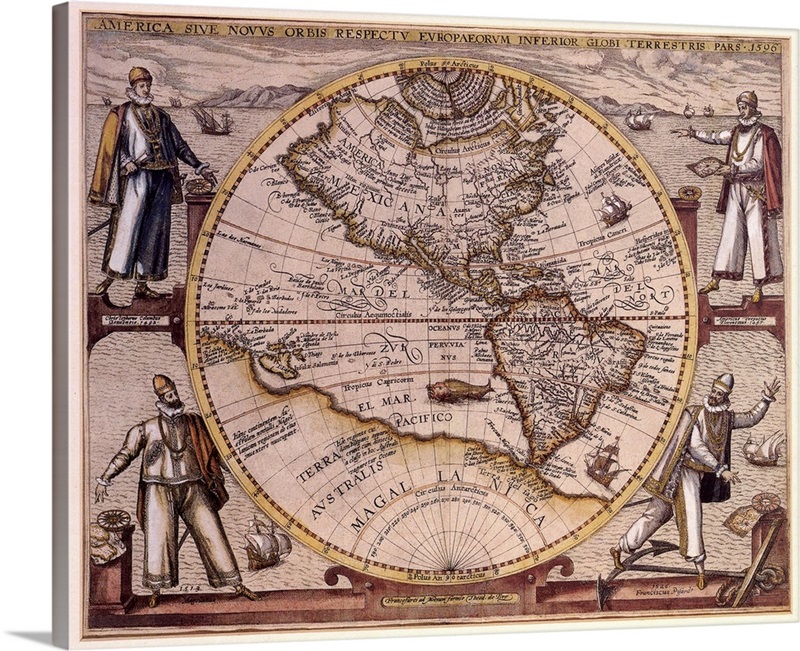 Map of the Americas 1596 | Great Big Canvas