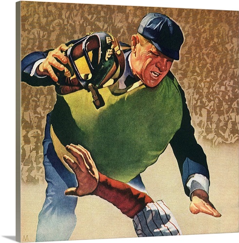 Umpire Holding Mask Wall Art, Canvas Prints, Framed Prints, Wall Peels ...
