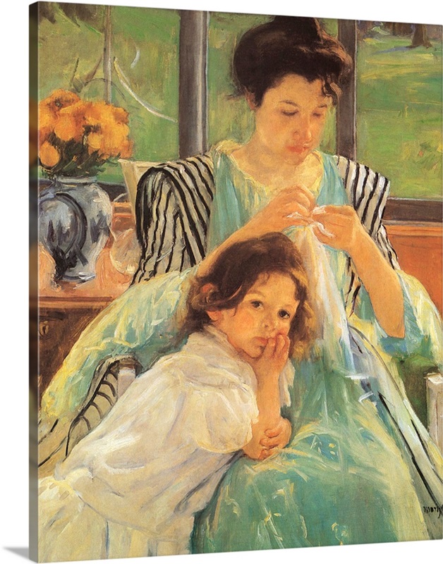 Young Mother Sewing | Great Big Canvas