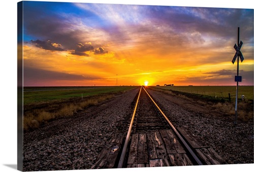 Sunset on Tracks | Great Big Canvas