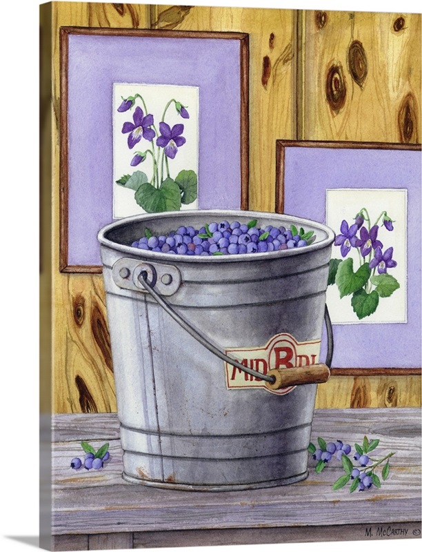 Blueberries and Violets | Great Big Canvas