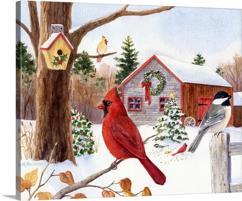 Cardinal, Chickadee | Great Big Canvas