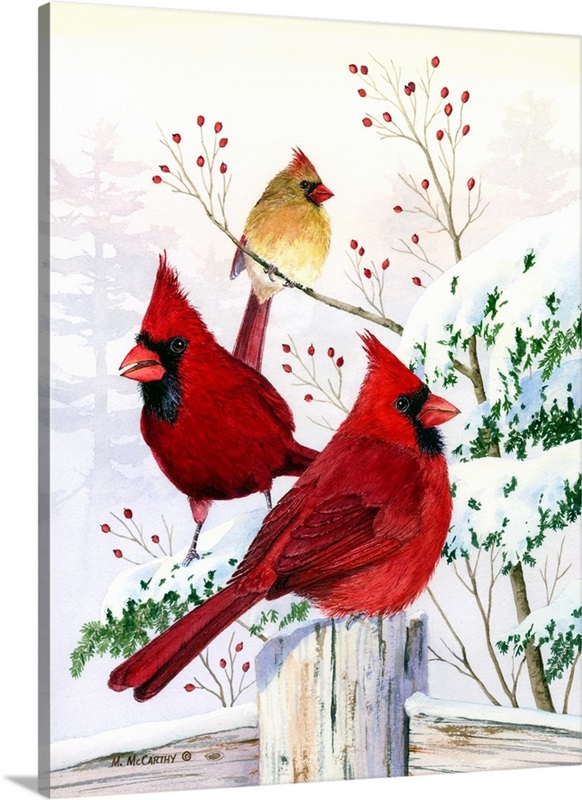 Cardinals in Winter | Great Big Canvas