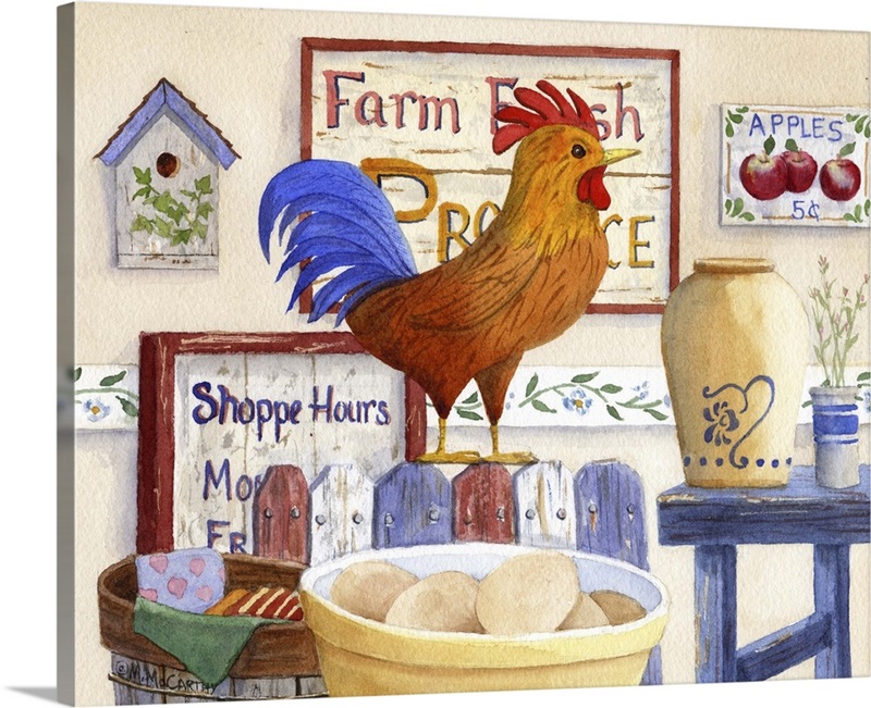 Country Rooster | Great Big Canvas