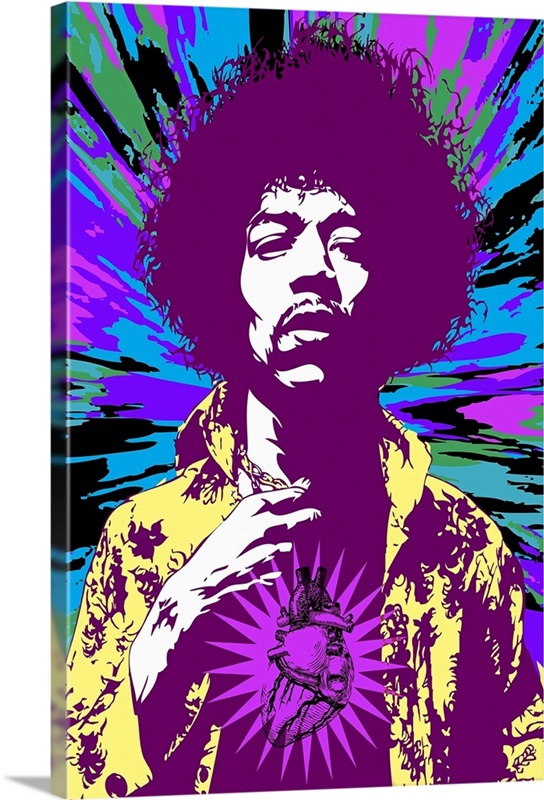 Jimi Hendrix Zombie Purple Heart | Great Big Canvas