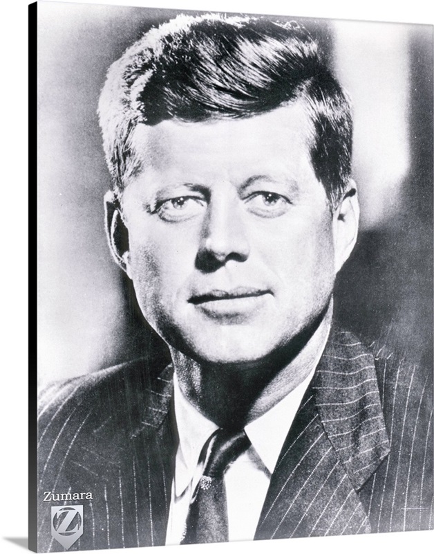 John Kennedy B&W Portrait | Great Big Canvas