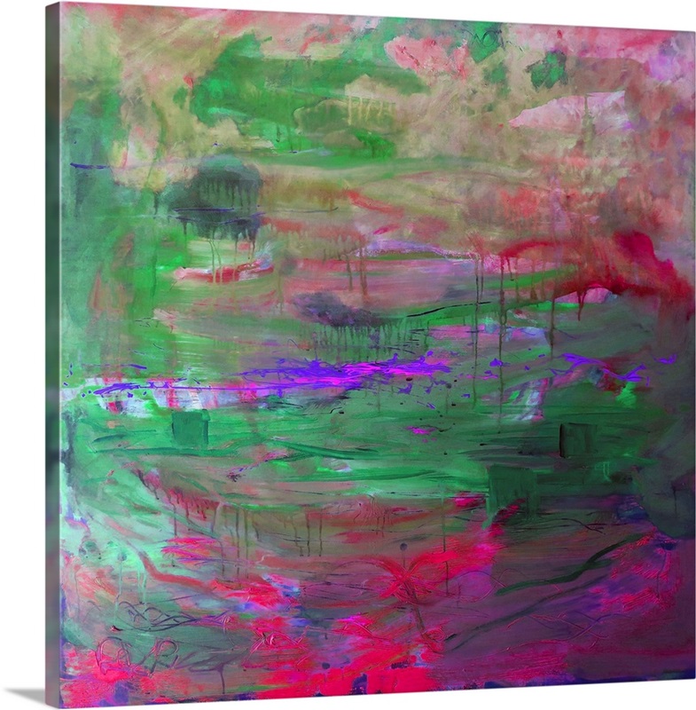 KOI Pond Abstract Balboa Park red water lily | Great Big Canvas