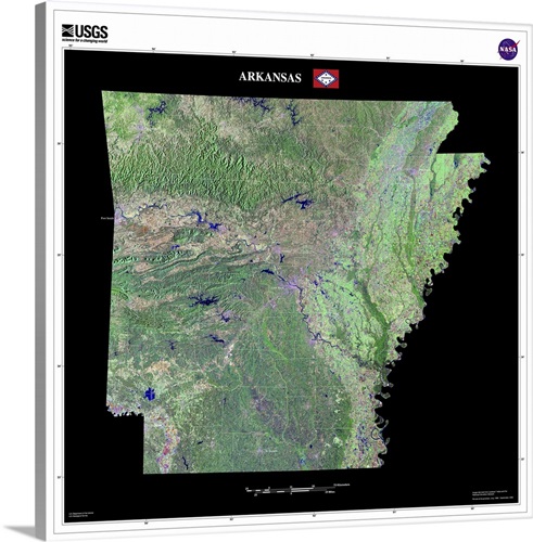 Arkansas - USGS State Mosaic | Great Big Canvas