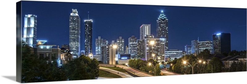 Atlanta, Georgia, skyline at night | Great Big Canvas