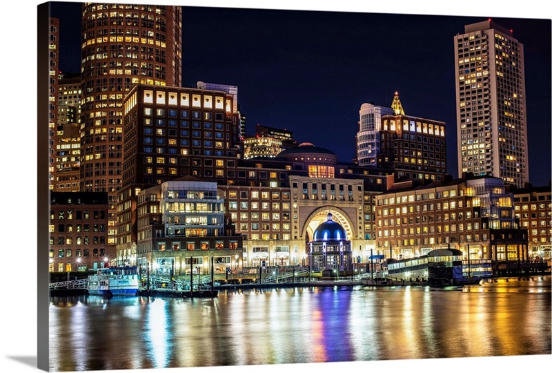Boston Marina at Night | Great Big Canvas