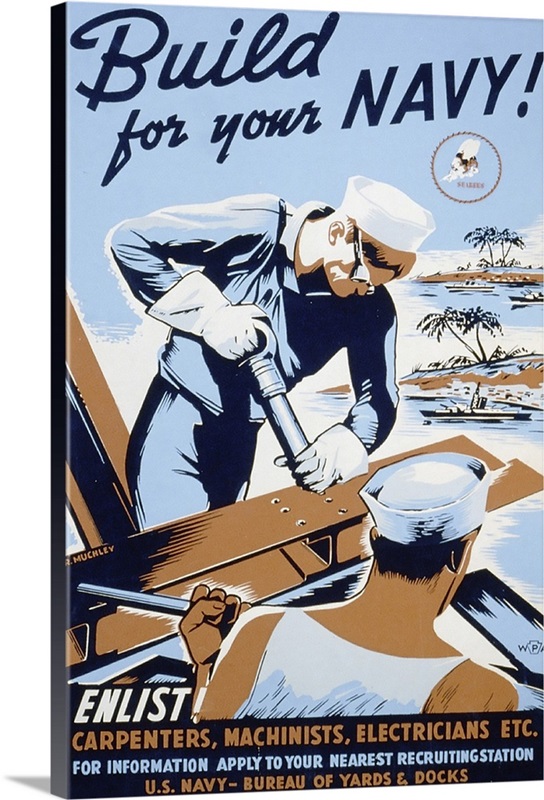 Build For Your Navy! - WPA Poster | Great Big Canvas