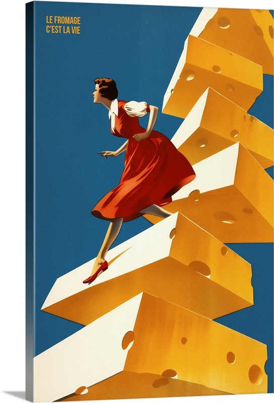 Cheese Is Life - Retro Food Advertising Poster | Great Big Canvas