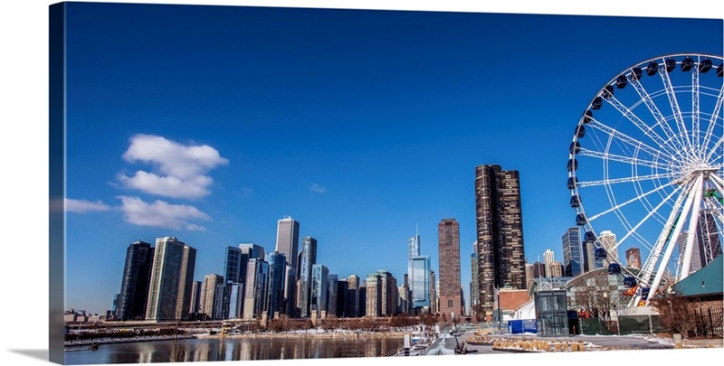 Chicago Skyline with Centennial Wheel | Great Big Canvas