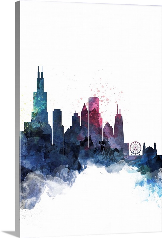 Chicago Watercolor Cityscape | Great Big Canvas