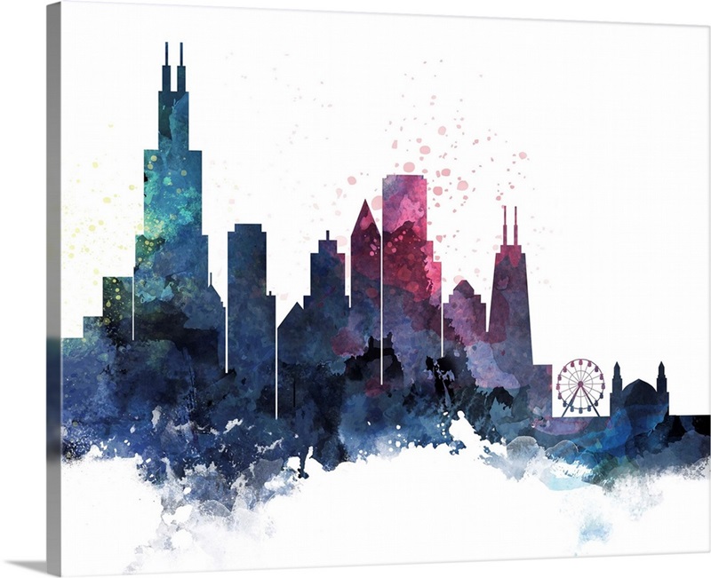 Chicago Watercolor Cityscape II | Great Big Canvas