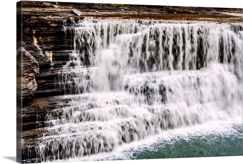 Close Up View Of Lower Falls, Genesee River, Letchworth State Park, New ...