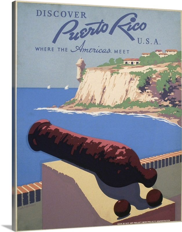 Discover Puerto Rico, U.S.A. - WPA Poster | Great Big Canvas