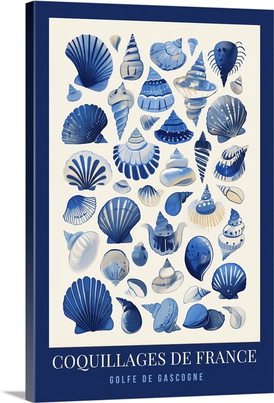Exhibition Poster - French Sea Shells Dark | Great Big Canvas
