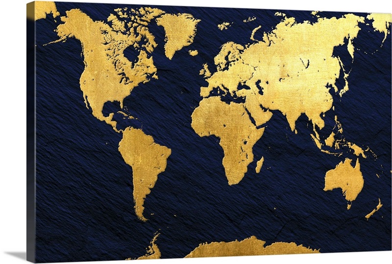 Gold Foil World Map | Great Big Canvas